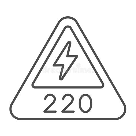 Warning Triangle With Lightning Thin Line Icon Electrical Service