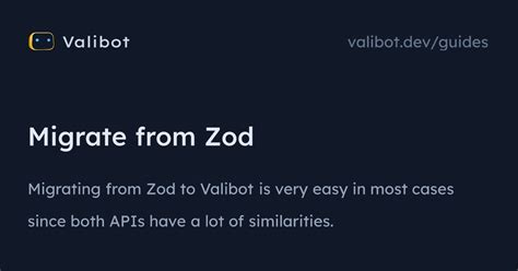 Migrate From Zod Valibot