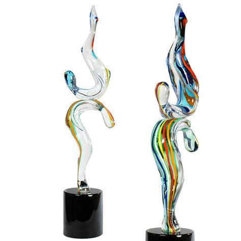 댄서 조각품 오리지널 무라노 유리 Omg