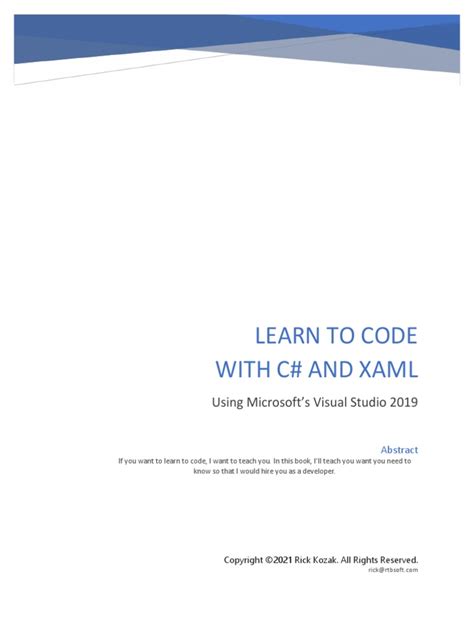 Learn To Code On C And Xaml Pdf Computers