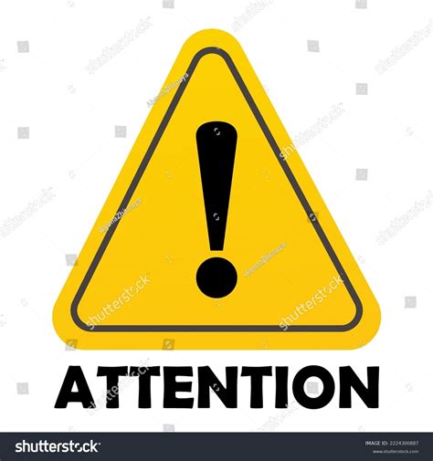Warning Sign Yellow Triangle Attention Danger Stock Vector Royalty Free 2224300887 Shutterstock