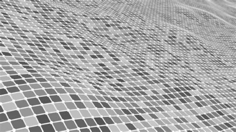 Abstract Digital White And Black Color Wave With Lines And Dots Wave