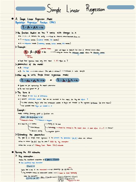 Slr Note Pdf Regression Analysis Ordinary Least Squares