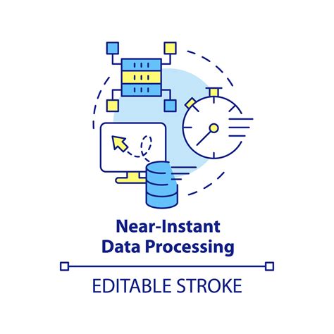 Near Instant Data Processing Concept Icon Edge Computing Processing Data Abstract Idea Thin