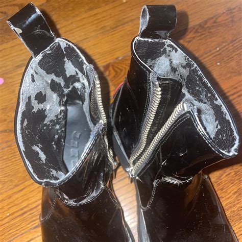 Unif Dada Patent Leather Combat Boots The Perfect Depop