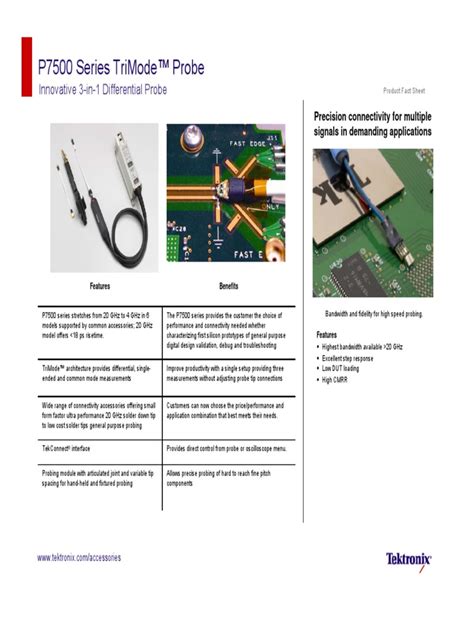 P7500 Series Trimode™ Probe Innovative 3 In 1 Differential Probe Pdf Electrical Connector