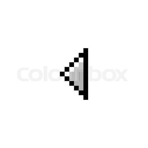 Grey Arrow Pixel Art Vector Icon Pixeled Left Side Directio Colourbox
