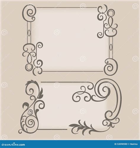 Frame Swirling Elements Ornamental Pattern Stock Illustration Illustration Of Calligraphic