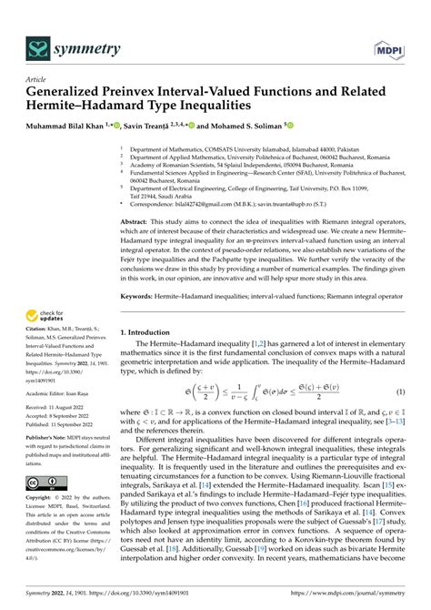 Pdf Generalized Preinvex Interval Valued Functions And Related