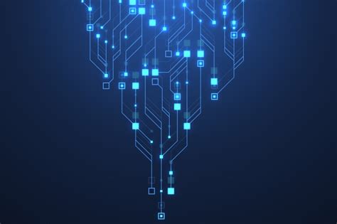 Blue Abstract Circuit Board And Lines Background Vector Image