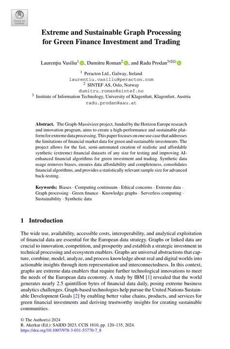 pdf extreme and sustainable graph processing for green finance