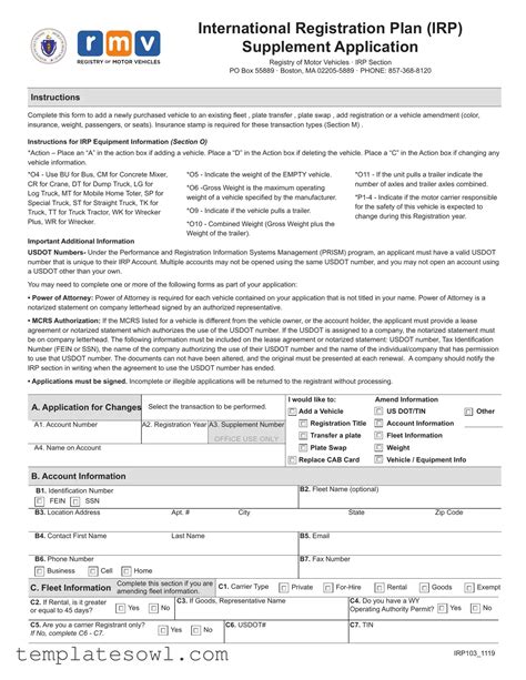 Download Ma Irp Application Form TemplatesOwl