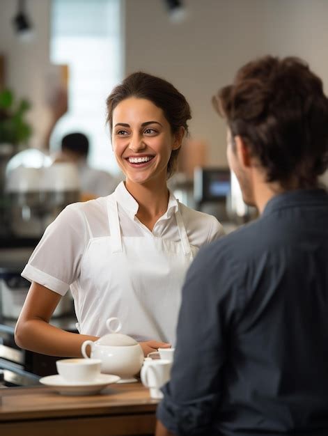 Premium Photo Creative Female Barista In Cafe Ai Generated