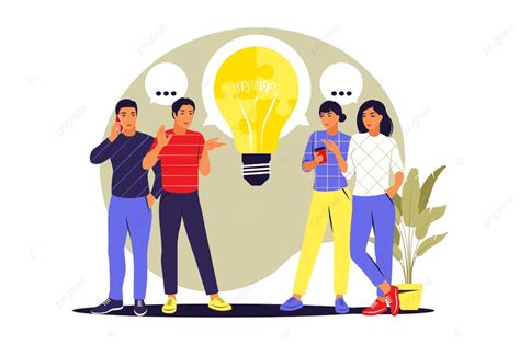 Business Idea Generation Teamwork Creative Teamwork Start Lamp Png And Vector With