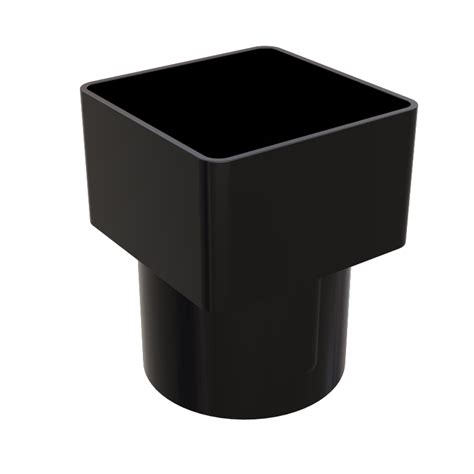 Freeflow Plastic Square To Round Pipe Adaptor Black