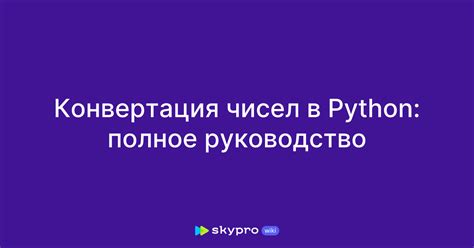 Конвертация чисел в Python полное руководство