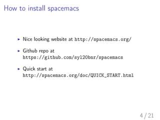 Spacemacs Emacs User S First Impression PPT