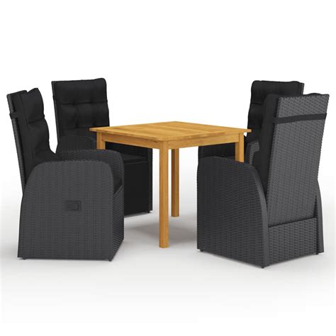 Buy Vidaxl 5 Piece Garden Dining Set Black Online In Uae Sharaf Dg