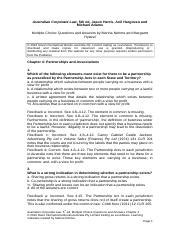 ACL Self Check Quiz Chapter Docx Australian Corporate Law Th Ed Jason Harris Anil Hargovan