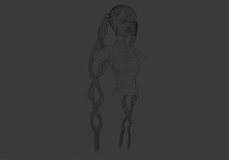 3d Cute Braids Hair Turbosquid 1943351