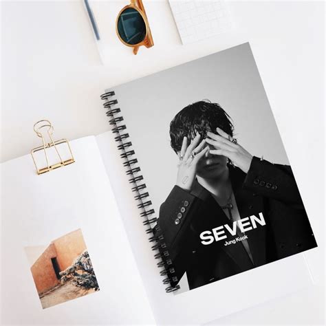 Jk Seven Jungkook Notebook Spiral Notebook Rule Line Bts Notebook Bts Merch Army Merch