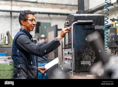 latin worker operator of the metal industrial factory trade of the