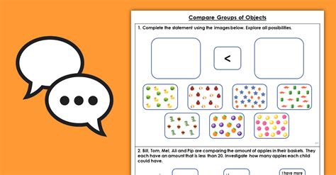 Place Value Year 1 Compare Groups Of Objects Discussion Problems