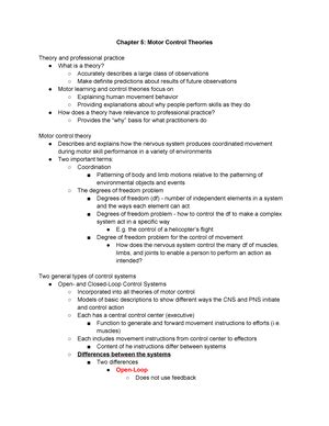 Motor Learning Ch Motor Ability Neuromotor Basis For Motor Control Chapter Motor