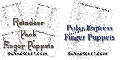 Reindeer And Polar Express Finger Puppets Garderie