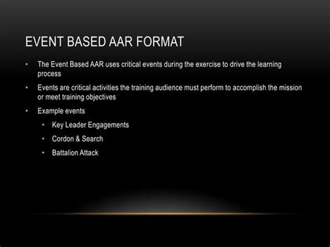 Producing A Staff Level AAR PPTX
