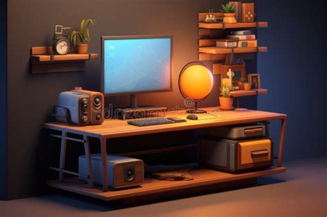 Futuristic Gaming Room With Monitors And Computers 3d Rendering Of A Computer Room With A Lot