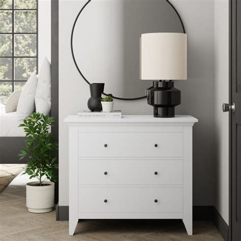 Lynton 3 Drawer Chest White Dunelm
