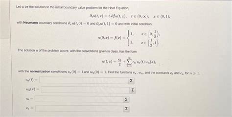 Solved Let U Be The Solution To The Initial Boundary Value