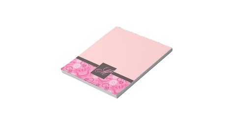Elegant Pink Notepad With Monogram Zazzle