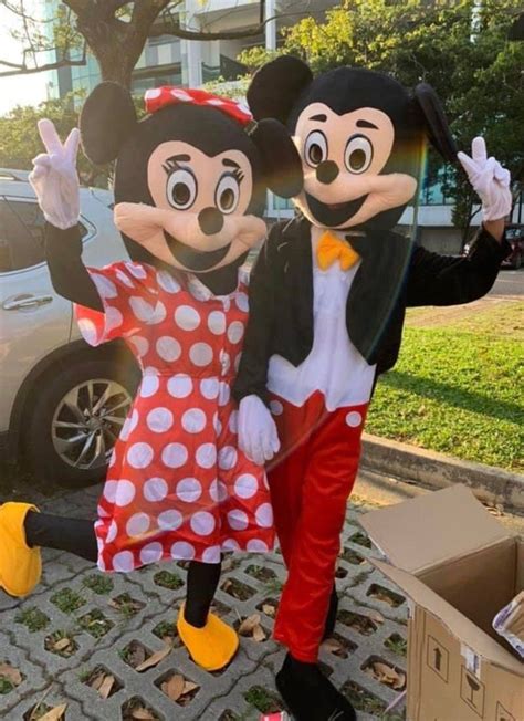 Mickey And Minnie Mouse Mascot Cosplay Outfit Costumes Hobbies And Toys