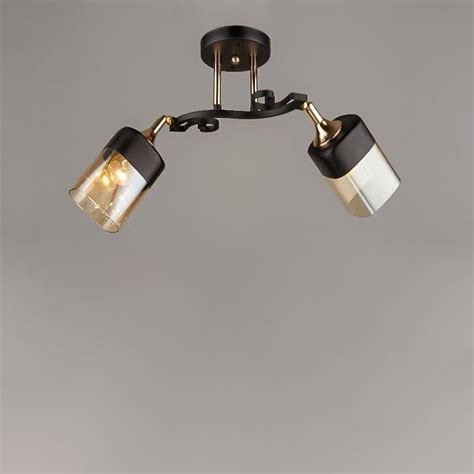 ᐉ Люстра стельова Light House Srs 16347 2 на дві лампи Чорний Золото • Краща ціна в Києві