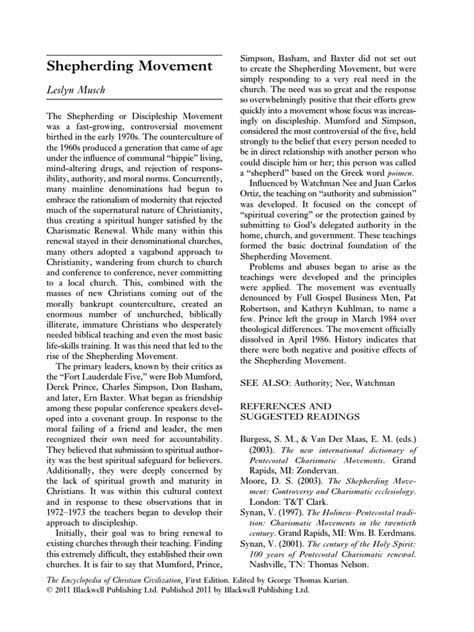 Shepherding Movement 1 Pdf