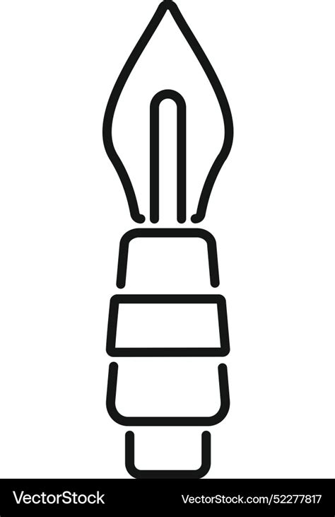 Fountain Pen Nib Drawing Tool For Writing Elegant Vector Image