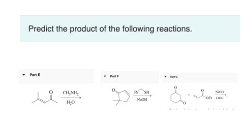 Solved Predict the product of the following reactions.Part | Chegg.com