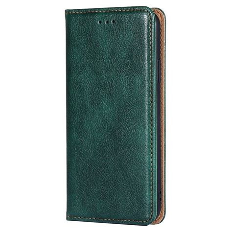 For Itel S23 4G Gloss Oil Solid Color Magnetic Leather Phone Case Green Alexnld Com