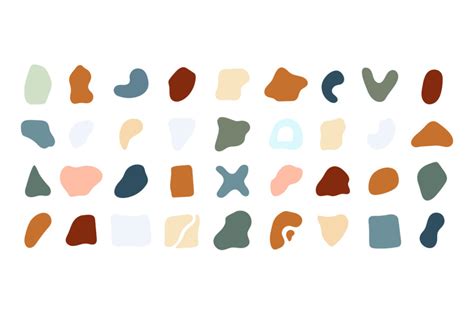 Abstract Contemporary Organic Shapes Isolated Elements Liquid Blobs F By Microvector