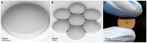final outcome of fabrication a sem image of one microlens obtained