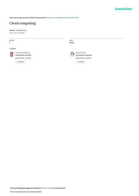 History Cloud Computing See Discussions Stats And Author Profiles For This Publication At