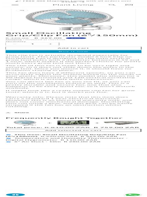 Small Oscillating Gripclip Fan 6150mm Plan Pdf