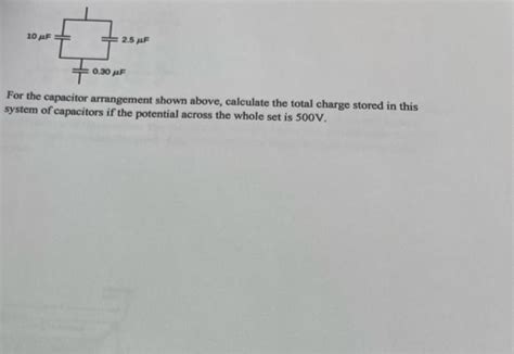 solved for the capacitor arrangement shown above calculate