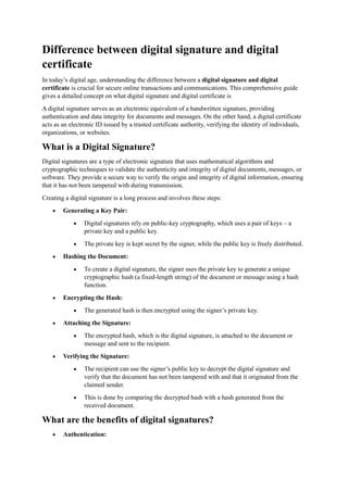 Difference Between Digital Signature And Digital Certificate Pdf