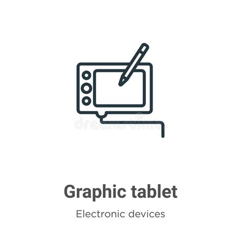 Graphic Tablet Outline Vector Icon Thin Line Black Graphic Tablet Icon Flat Vector Simple