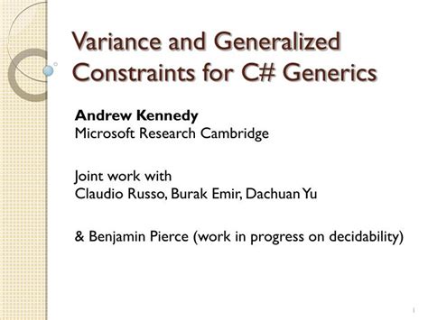 Ppt Variance And Generalized Constraints For C Generics Powerpoint