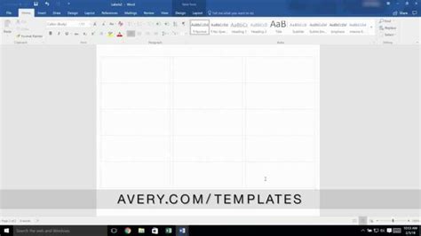How To Add A Page To A Built In Avery Template In Microsoft Word Inside 33 Up Label Template