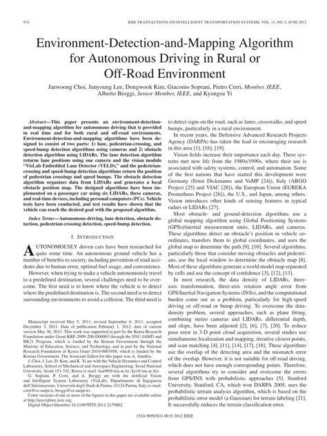 pdf environment detection and mapping algorithm for autonomous